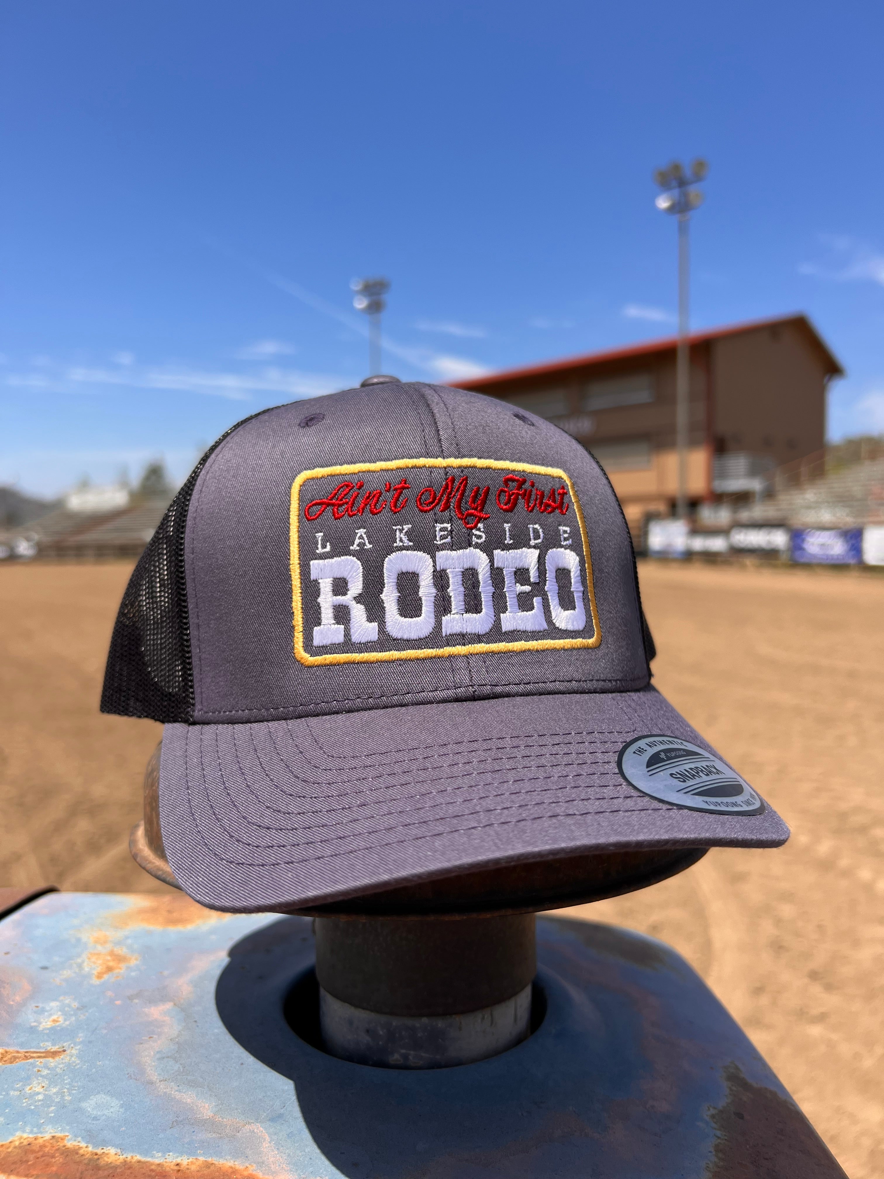 Aint My First Lakeside Rodeo Trucker Hat - Gray/Black – Lakeside Rodeo®
